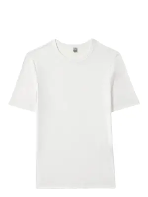 TOTEME Ribbed Stretch-cotton Jersey T-shirt - White