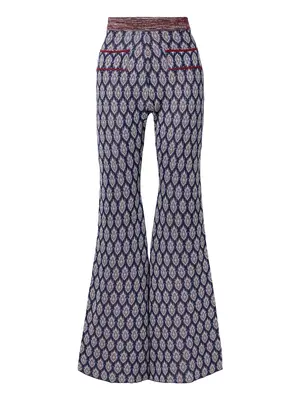 Etro Jacquard-knit Flared Pants - Multi