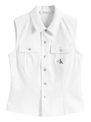 Calvin Klein Sheen Milano Sleeveless Shirt - Bright White