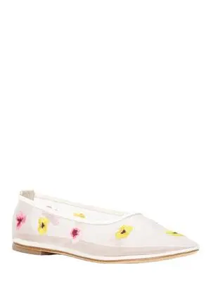 Staud STAUD Alba Ballet Flat Blossom Floral Mesh