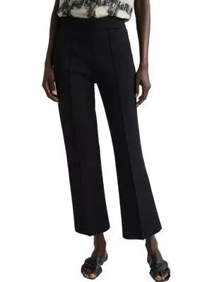 Lafayette 148 New York Foley Crepe Knit Flare Ankle Pants - Black