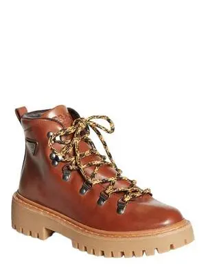 Prada St. Moritz Leather Hiking Boots - Cognac
