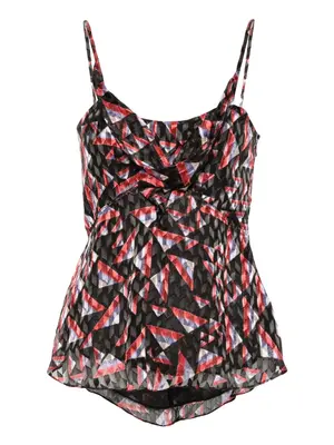 Isabel Marant Kalisia Geometric-print Tank Top - Black
