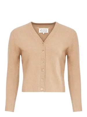 MAISON MARGIELA V-neck Wool Cardigan - Neutrals