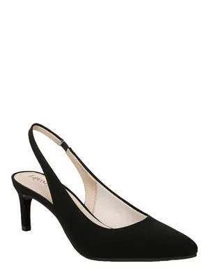 LIFESTRIDE LifeStride Annalise Slingback Pumps Black Faux Suede