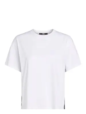 KARL LAGERFELD Karl Lagerfeld Logo-Tape Organic-Cotton T-Shirt