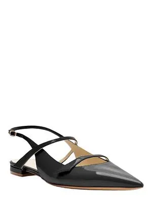 ALEXANDRE BIRMAN Tita Pointed Toe Slingback Flats - Black