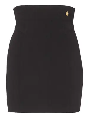 Balmain High-waisted Crepe Miniskirt - Black