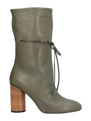 MANILA GRACE Ankle Boots In Ovine Leather - Green