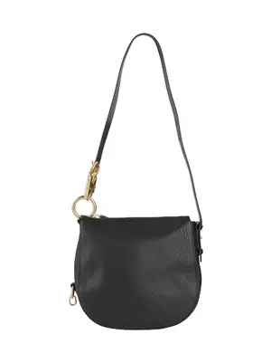 Burberry Pebbled Leather Shoulder Bag - Black