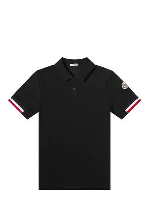 Moncler Logo Patch Short-sleeve Polo Shirt - Black