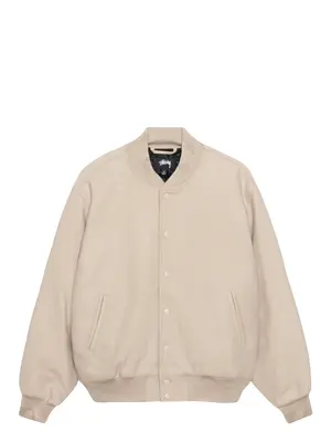 StüSsy Casentino Wool Varsity Jacket - Green | Editorialist