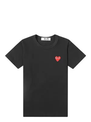 Play Comme Des Garcon Basic Heart Logo T-shirt - Black
