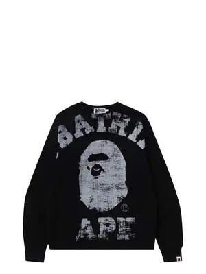 A BATHING APE Big College Crewneck - Black