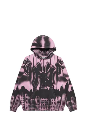 Supreme Supreme X New York Yankees Airbrush Hooded Sweatshirt Pink