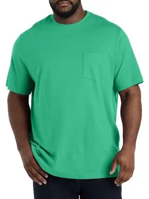 HARBOR BAY BY DXL Big & Tall Moisture-wicking Pocket T-shirt Mint
