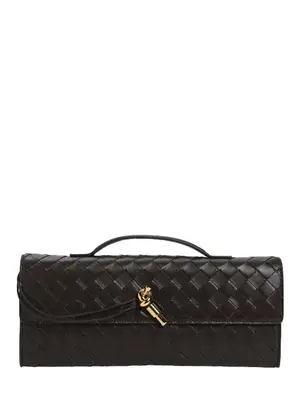 Bottega Veneta Long Andiamo Intrecciato Clutch - Fondant Brass