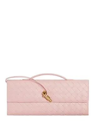 Bottega Veneta Bottega Veneta Long Andiamo Intrecciato Clutch Rose-muse Brass