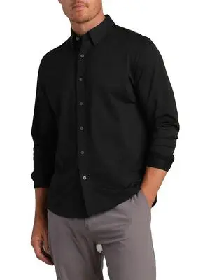 RHONE Commuter Classic Fit Stretch Button-up Shirt - Black Oxford