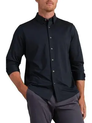 RHONE Commuter Classic Fit Stretch Button-up Shirt - True Navy Oxford
