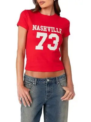 EDIKTED Nashville Graphic T-shirt - Red
