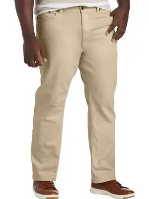 TRUE NATION BY DXL Garment Dyed Stretch Twill Pants White Pepper