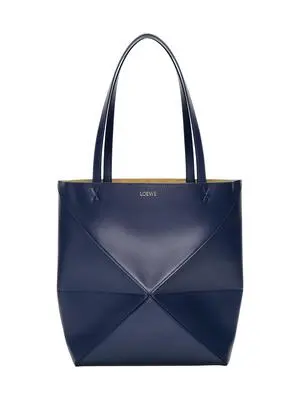 Loewe Leather Puzzle Fold Tote Bag - Blue