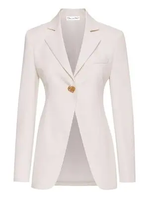 Oscar De La Renta Button-detail Virgin-wool Blazer - White