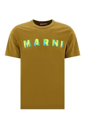 Marni Logo-print Cotton T-shirt - Brown