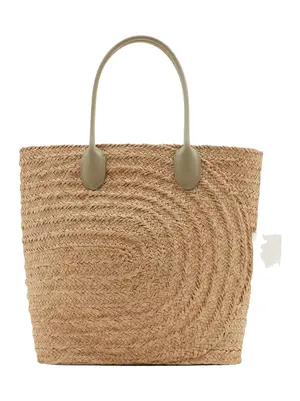 BURBERRY Burberry Woven Raffia Tote Bag