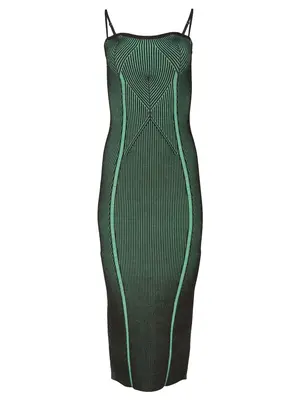 FLEUR DU MAL Ribbed-knit Tube Dress - Green