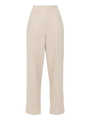 Brunello Cucinelli Cropped Tapered Track Pants - Neutrals