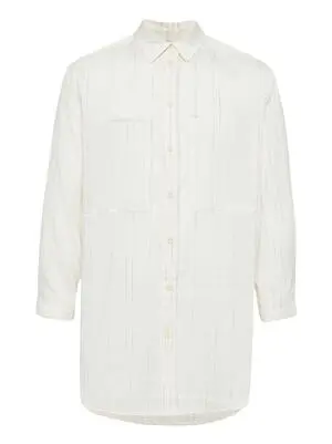 TOOGOOD Stripe-print Cotton-linen Shirt - Neutrals