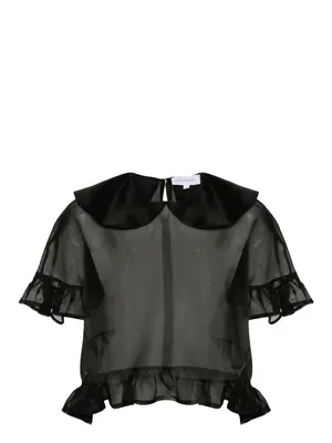 IOANA CIOLACU Dahlia Semi-sheer Blouse - Black