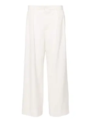 Wardrobe.NYC Low-waisted Wide Leg Trousers - Neutrals