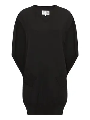 MAISON MARGIELA V-neck Minidress - Black