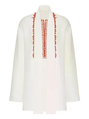 Valentino Garavani Cady Couture Embroidered Blouse - White