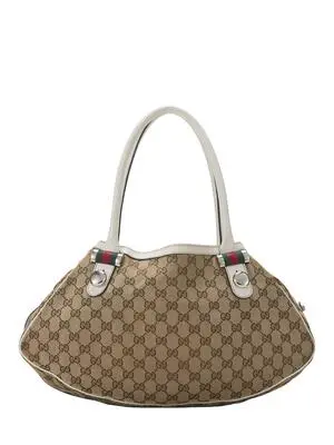 Gucci Original Gg Canvas Matchball Abbey Tote Bag - White