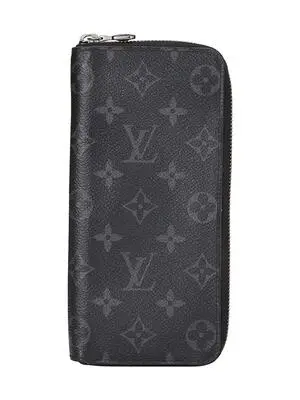LOUIS VUITTON Monogram Eclipse World Tour Zippy Vertical Wallet - Black