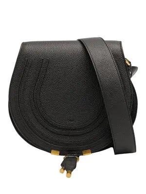 Chloé Marcie Leather Saddle Bag - Black