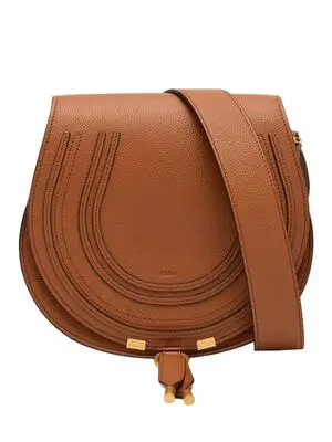 Chloé Chloé Marcie Leather Saddle Bag Tan