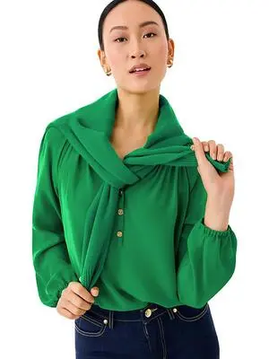 LILLY PULITZER Elsa Silk Top - Bamboo Green