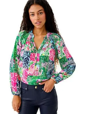 LILLY PULITZER Elsa Silk Top - Multi Party Punch Patch