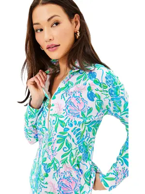 LILLY PULITZER UPF 50+ Skipper Popover Resort White Just A Pinch