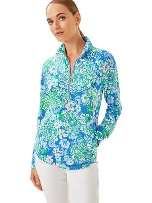 LILLY PULITZER UPF 50+ Skipper Popover Sunwashed Blue Plumes In Bloom
