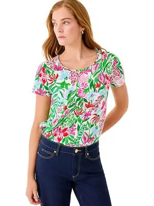 LILLY PULITZER Etta Scoop Neck Top - Multi Glowing Gardens