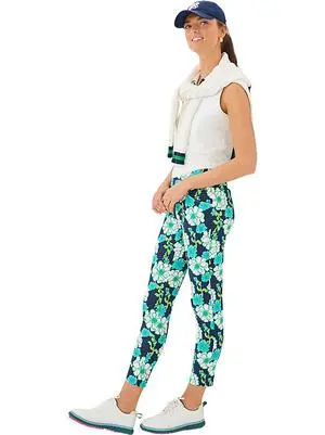 LILLY PULITZER UPF 50+ Luxletic 28' Corso Pant Low Tide Navy Go Big Golf