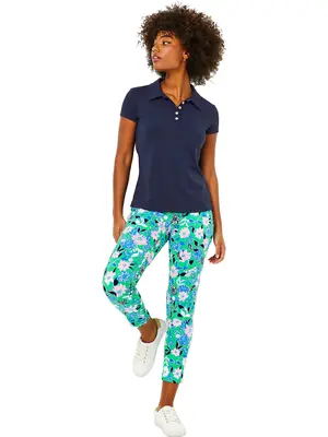 LILLY PULITZER UPF 50+ Luxletic 28' Corso Pant Spearmint Golf Till You Drop Woven