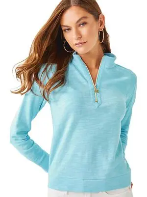 LILLY PULITZER Ashlee Half-Zip Pullover Fresh Water Blue