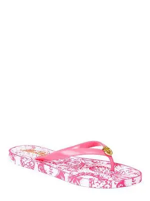 Lilly Pulitzer® Printed Flip Flops - Cherry Blossom Pink Lil Fleur De Lilly Shoe